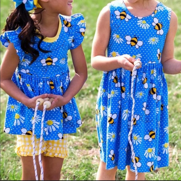Kelly's Kids | Dresses | Kellys Kids Honey Bees Lizzy Dress Top 2m Blue ...